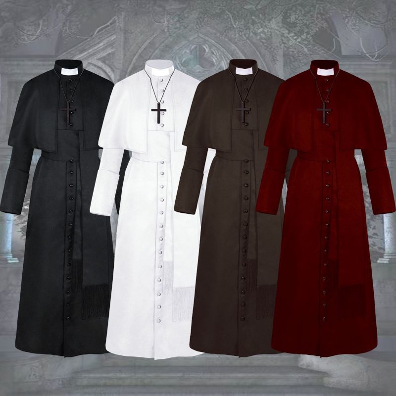 COD Medieval vintage priest costume Halloween cos priest shawl gown ...