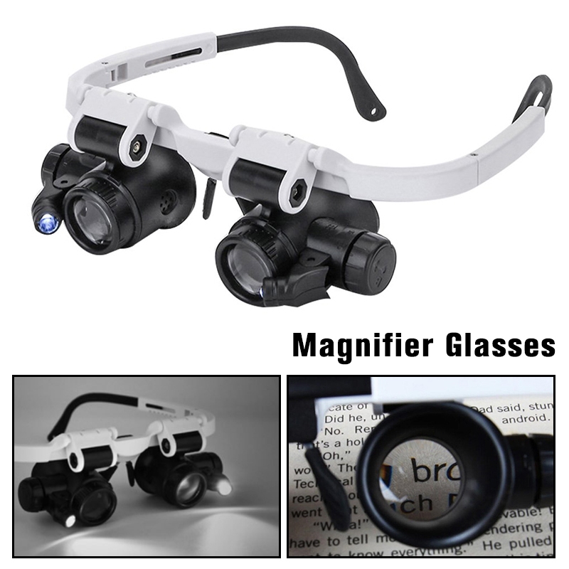 Adjustable Headband Magnifying Glass with Led Light 8X 15X 23X ...