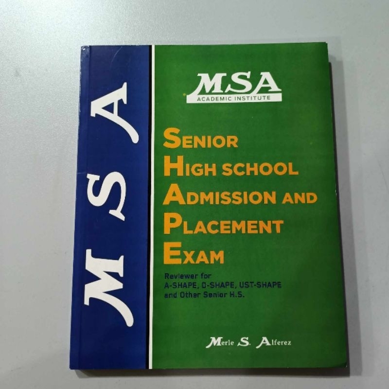 MSA Senior High School and Placement Exam By: Merle S.Alferez | Shopee ...