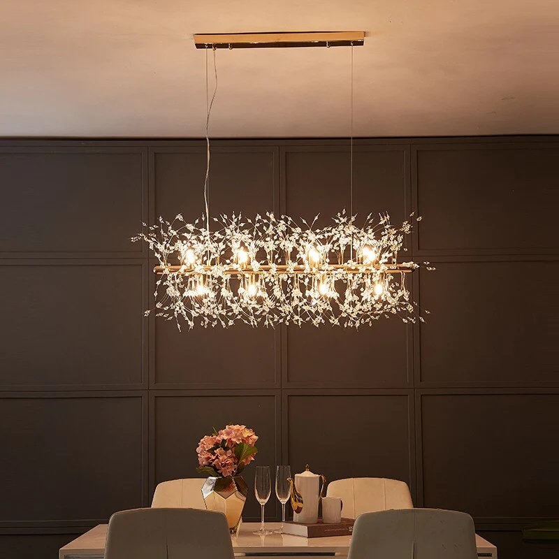 ECONN Dandelion Crystal Snowflake Chandeliers Nordic G9 LED Pendant ...