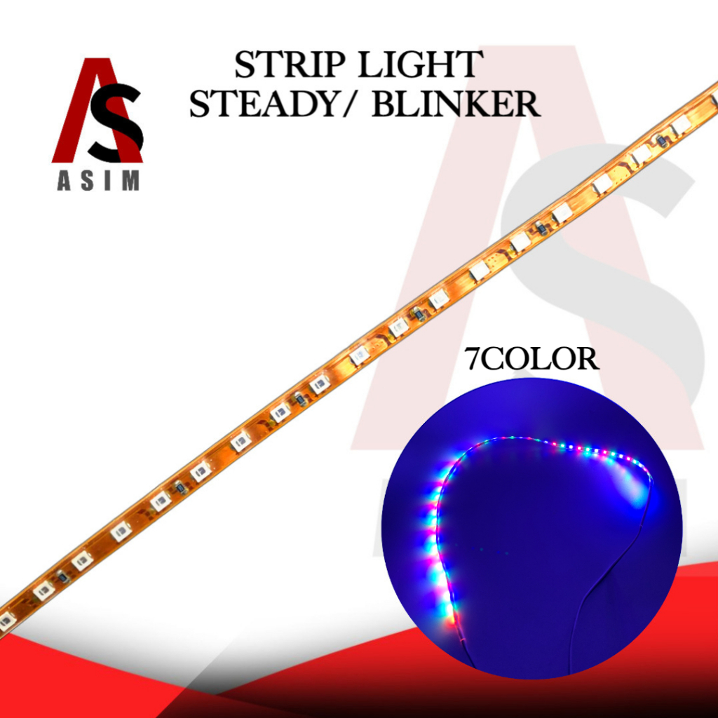 ASIM MOTORCYCLE 45CM FLEXIBLE STRIP LIGHT BLINKER AND STEADY UNIVERSAL ...