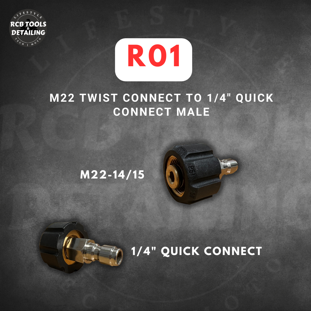 R01-M22 TWIST CONNECT TO 1/4" QUICK CONNECT MALE STAINLESS PRESSURE ...