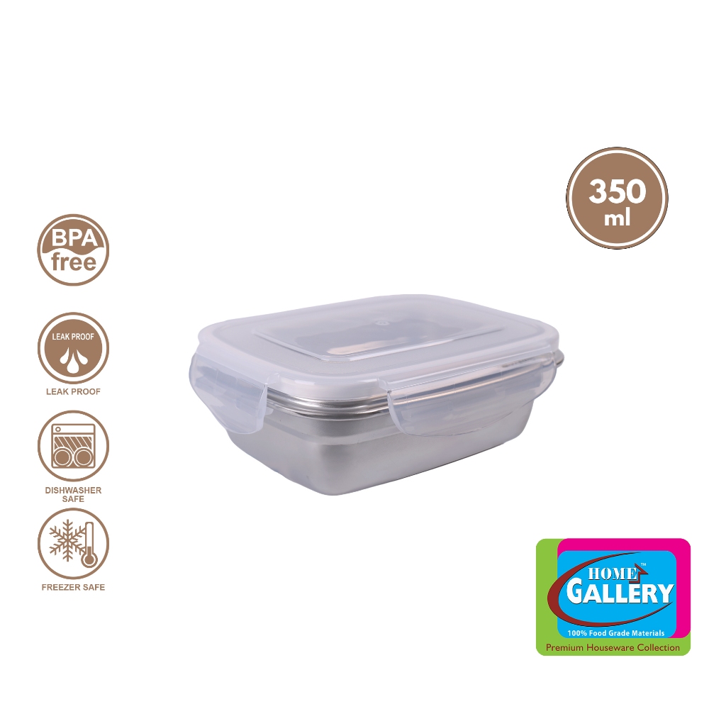 Home Gallery Pure 18/8 Stainless Steel Rectangular Food Keeper ...