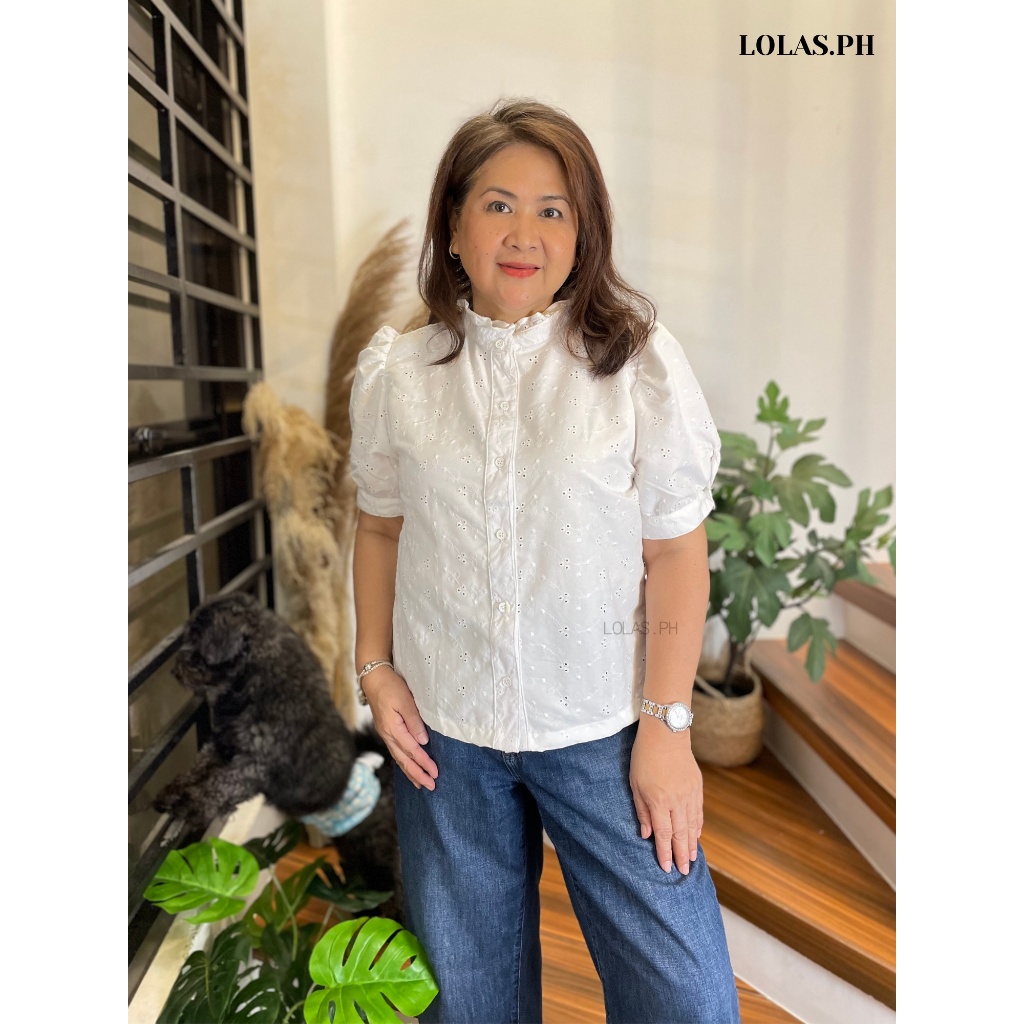 Guinevere Eyelet Top Filipiniana Style Blouse | Shopee Philippines