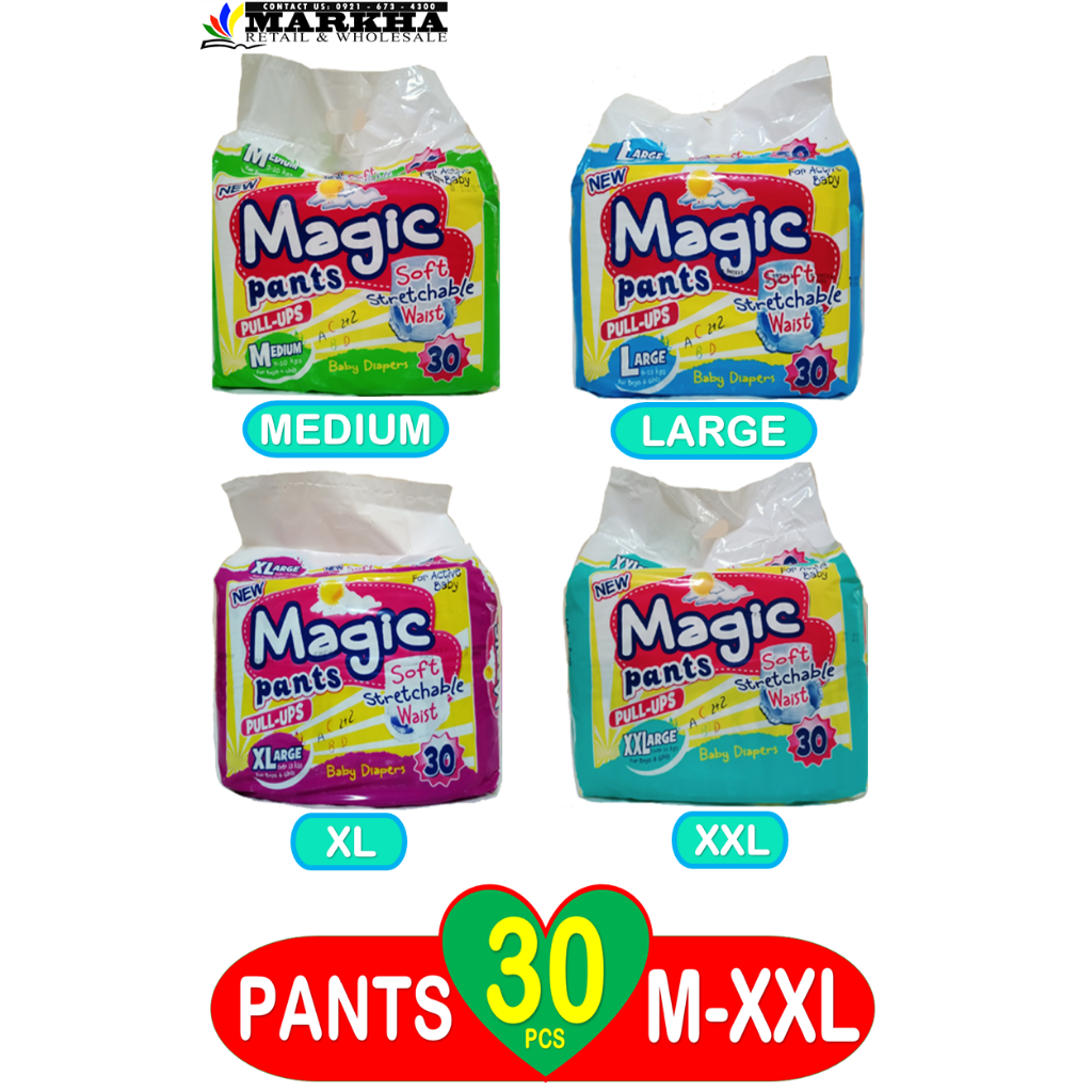 MAGIC PREMIUM PANTS DIAPER x30pcs | Shopee Philippines