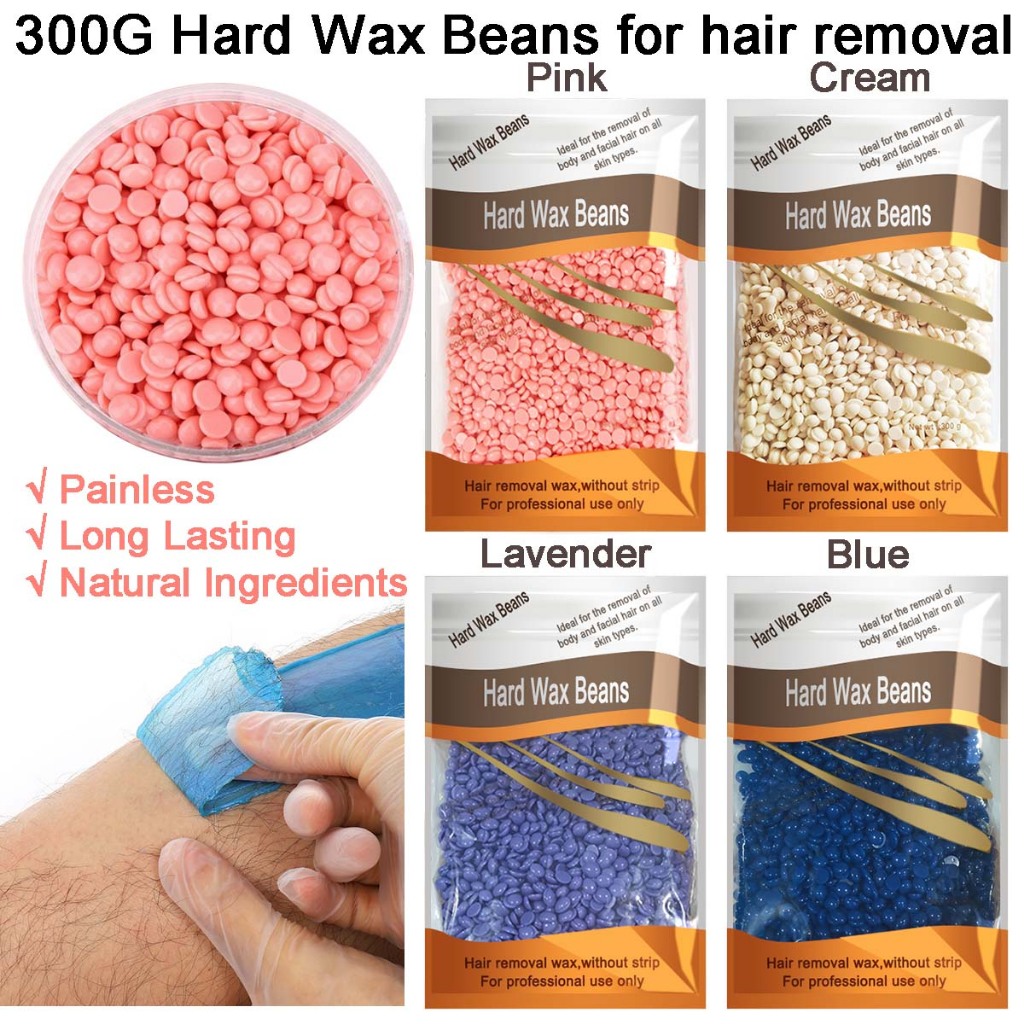 300g Hair removal hard wax beans Hot wax hair removal Wax beads salon waxing Hard Wax Beans ...