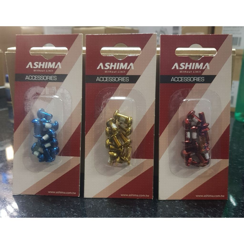 ASHIMA ROTOR BOLTS STEEL ACCESSORIES COLORS: RED,GOLD & BLUE | Shopee ...