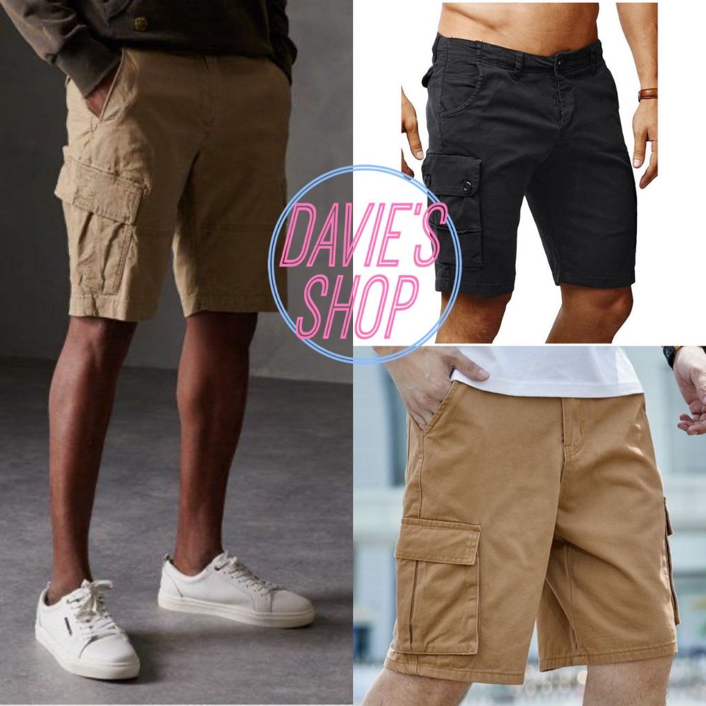Men's Cargo Shorts 3D Pockets Multiple Pockets Solid Wear Shorts for ...