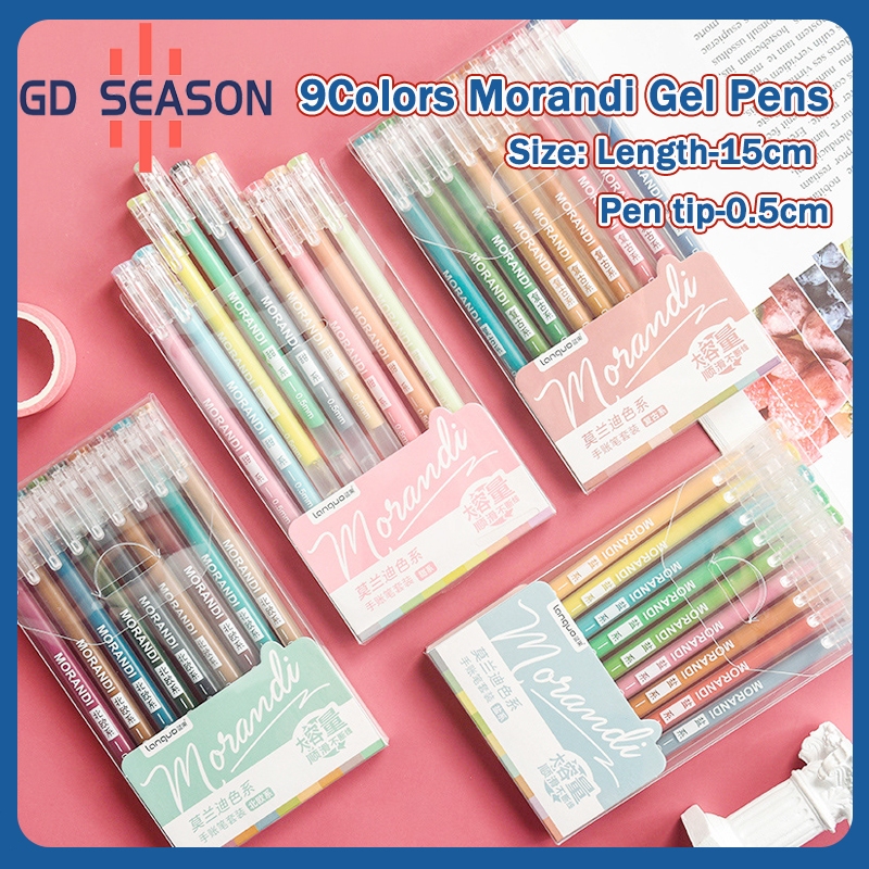 9Colors Morandi Gel Pens Set Multi Color Gel Ink Pens Vintage Marker ...