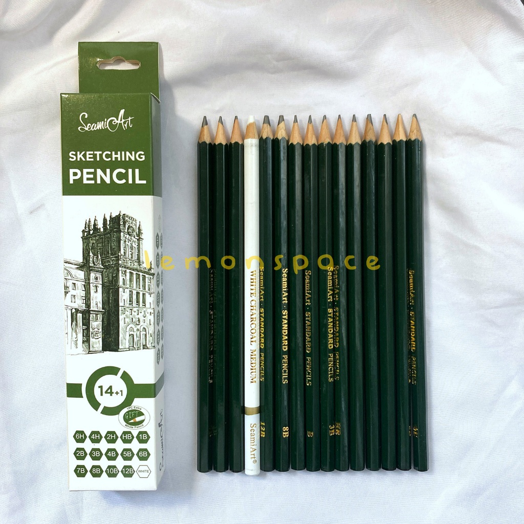 15 pcs Sketching Pencil Set 6H 4H 2H HB 1B 2B 3B 4B 5B 6B 7B 8B 10B 12B Semiart Drawing | Shopee ...