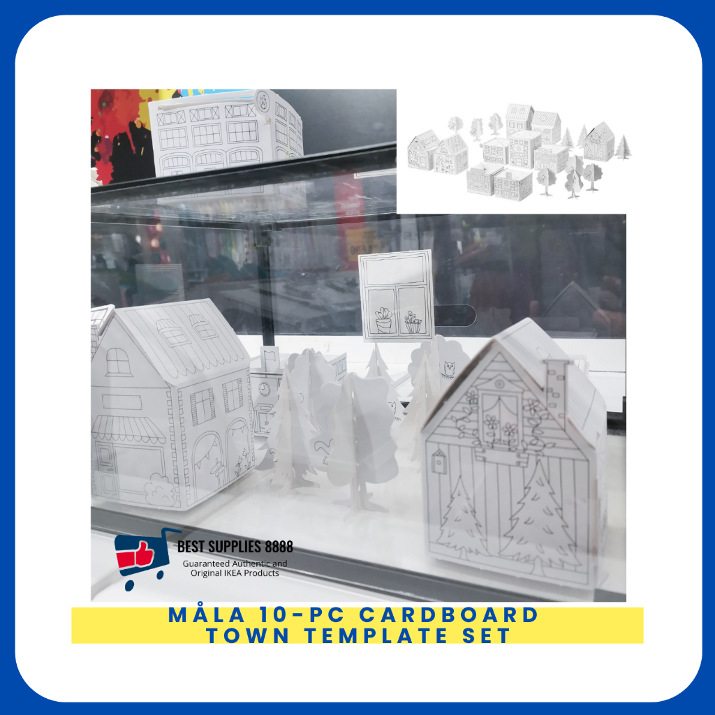 BestSupplies IKEA MALA Kids 10-pc art cardboard town template set ...
