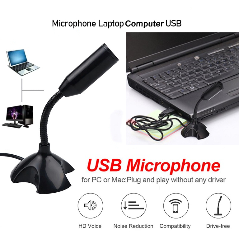 USB Microphone Desktop Gaming vlogging Mic For Laptop Computer PC Plug ...