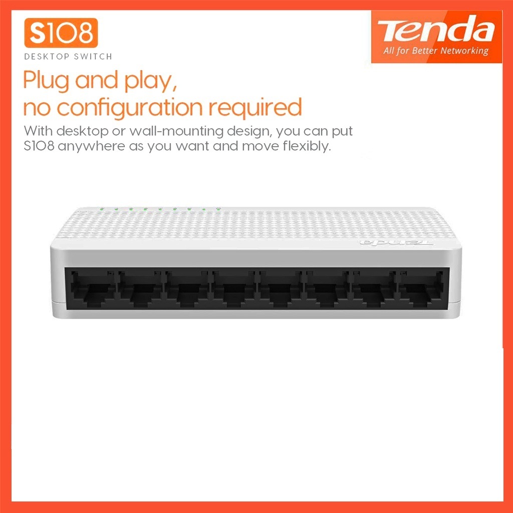 Tenda S108 Network Switch Ethernet Switch Hub 8 Port Fast Desktop ...