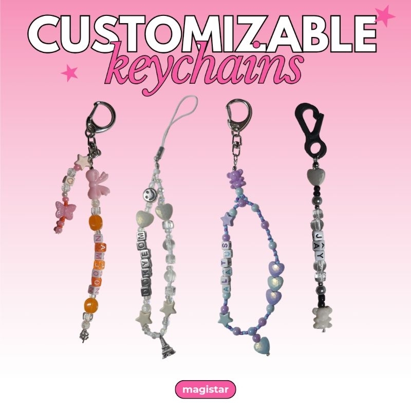 [For You Series] CUSTOMIZABLE PERSONALIZED KEYCHAIN KEYRING PHONE CHARM ...
