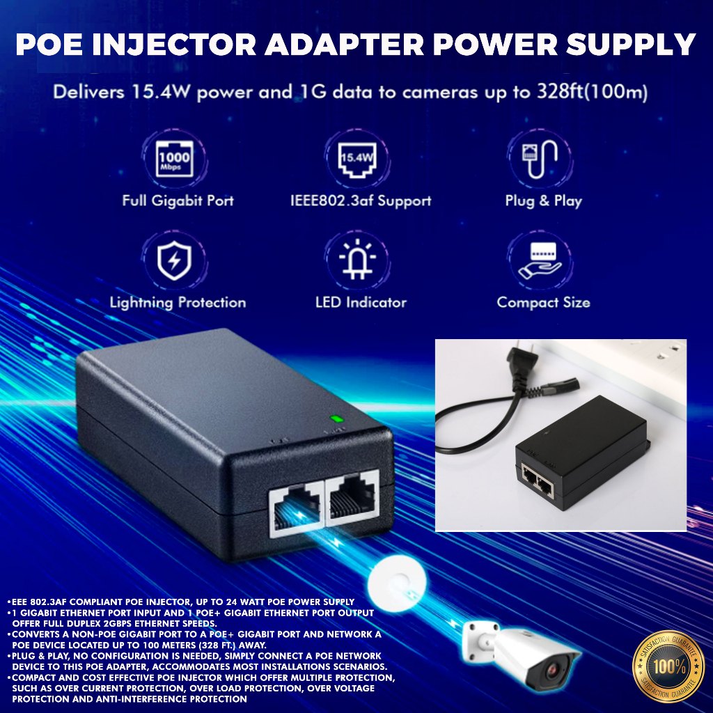 POE Adapter For Router Repeater 24V 0.5A / 48V 0.5A / 48V 0.32A ...