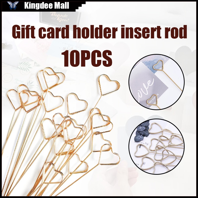 10pcs/pack Gift Card Holder Inserting Rod Flower Bouquet Metal Card ...
