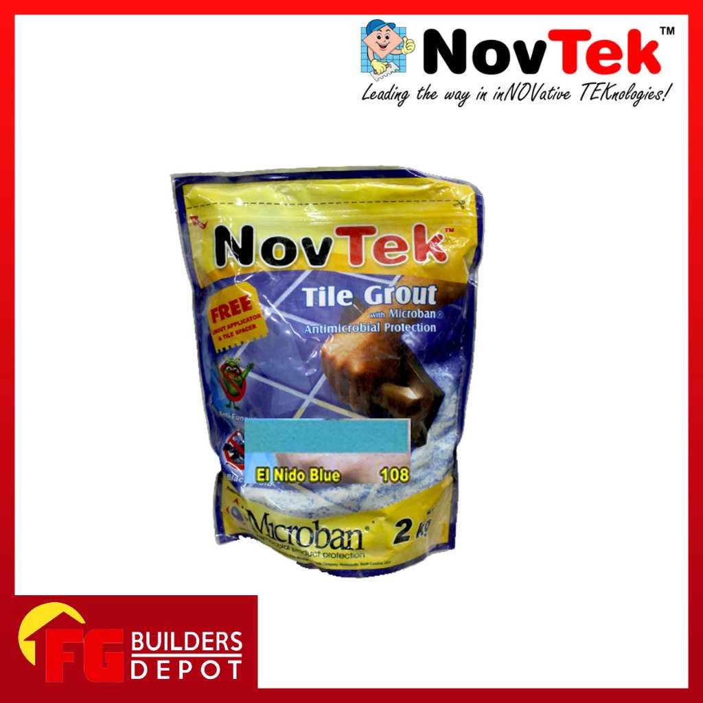 NOVTEK TILE GROUT W/ MICROBAN PREMIUM COLOR EL NIDO BLUE 2KG | Shopee ...