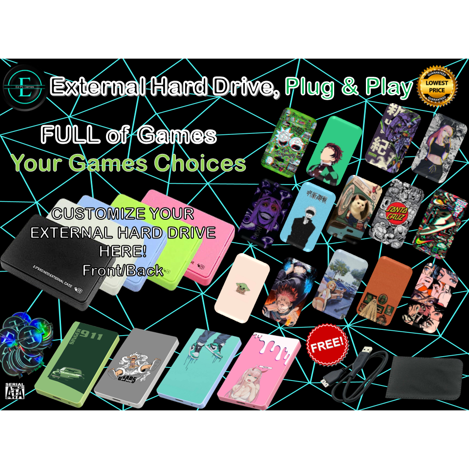 External Hard Drive W/Design, Colored Enclosure 500GB (Giga Byte ...