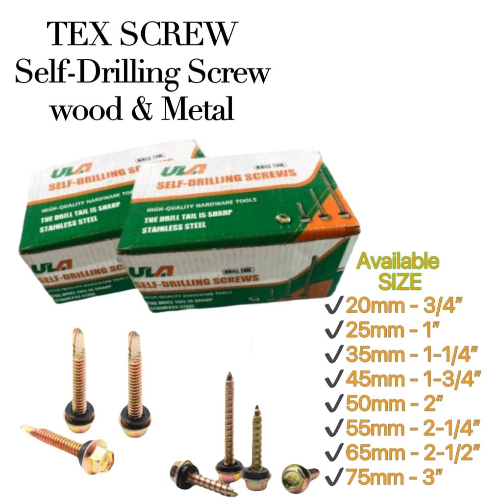 Tex Screw for Wood and Metal 1‘’1-1/2‘’ 2‘’ 2-1/2" 3" (PER MOTHER BOX) | Shopee Philippines