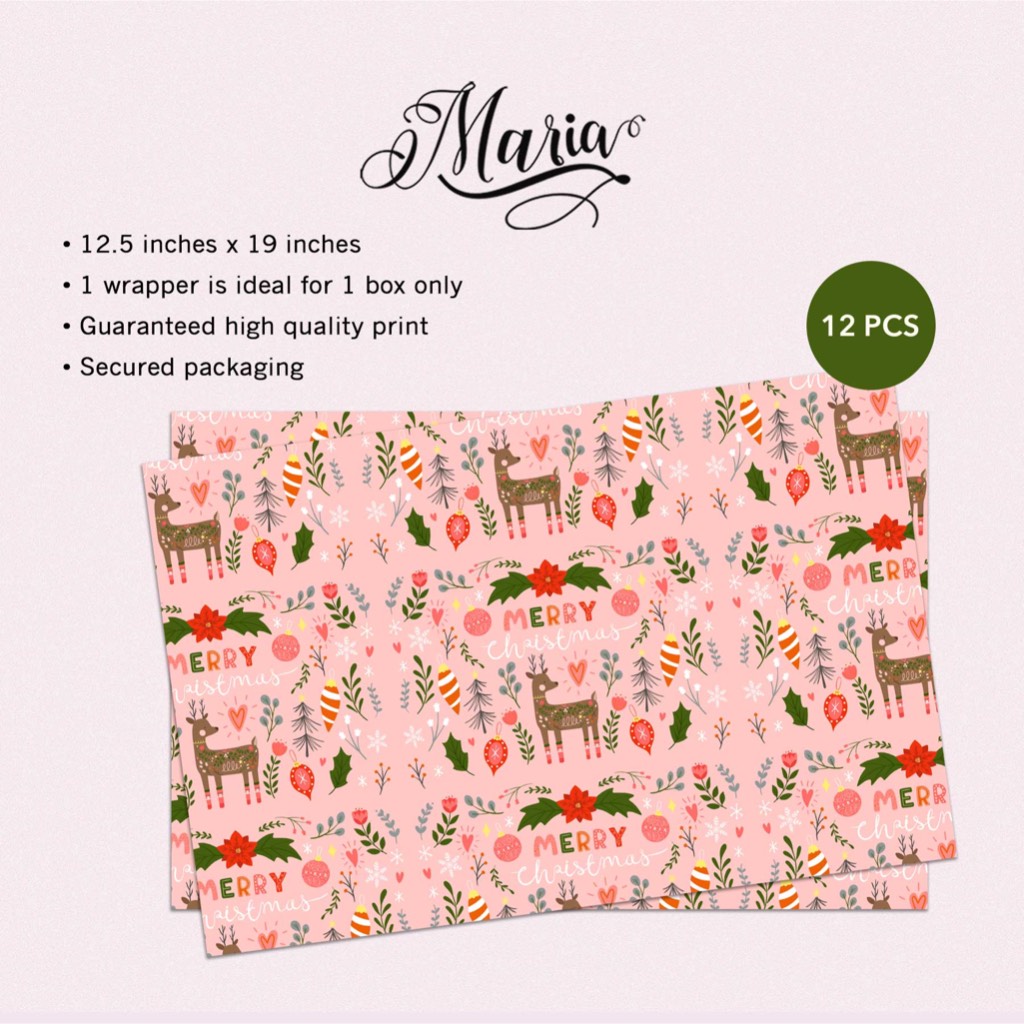 12 pcs Christmas Gift Wrappers with Personalized Gift Tags + Ribbon ...