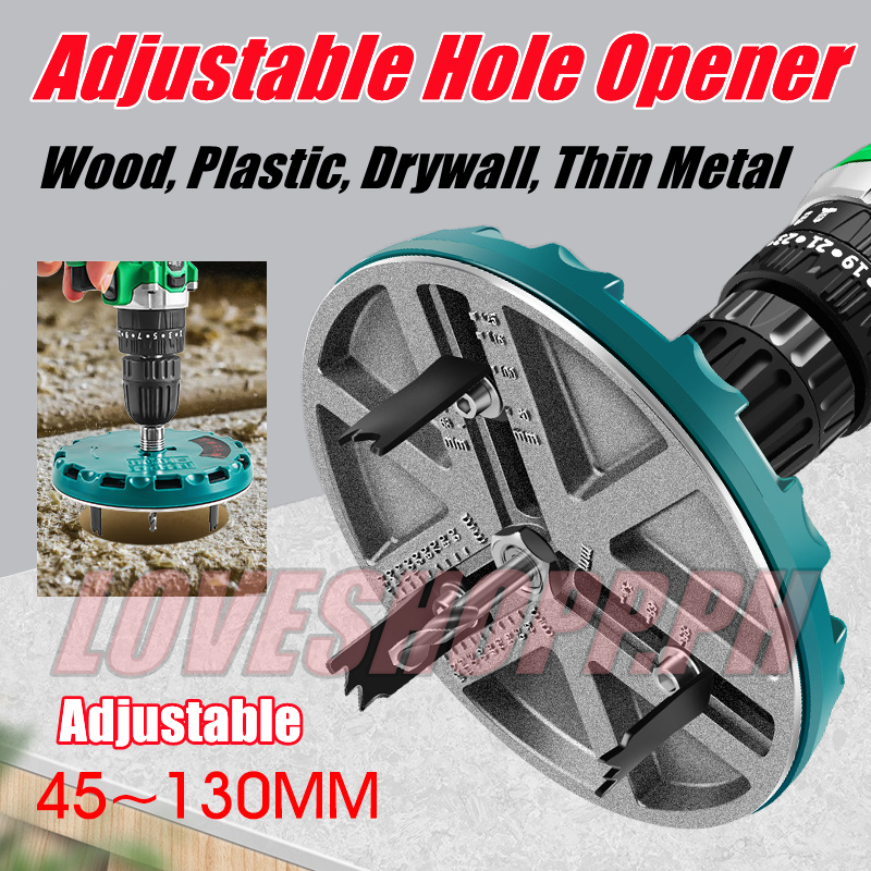 Adjustable Diameter Hole Saw 45mm-130mm Dia Hole Cutting Drill Bit For ...
