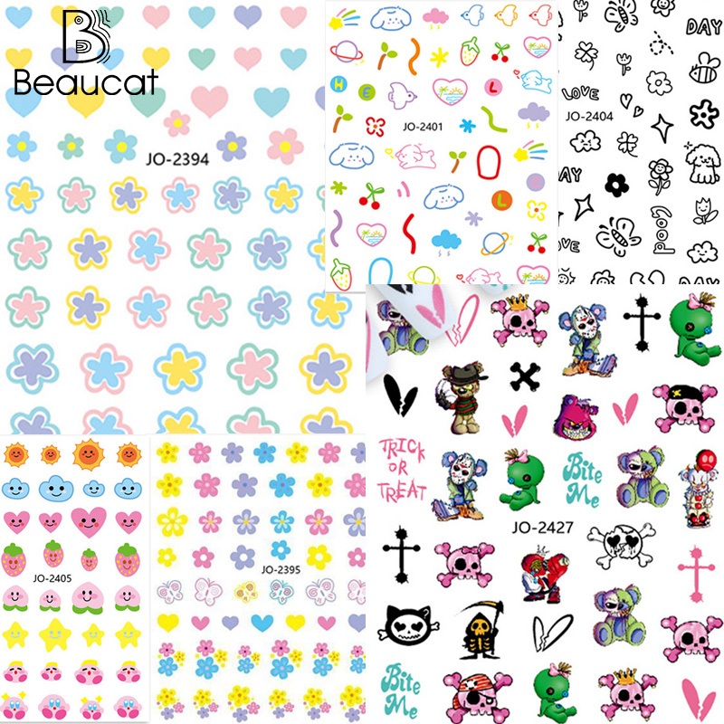 Beaucat nail art stickers ready to ship 3D brand / logo stickers ...