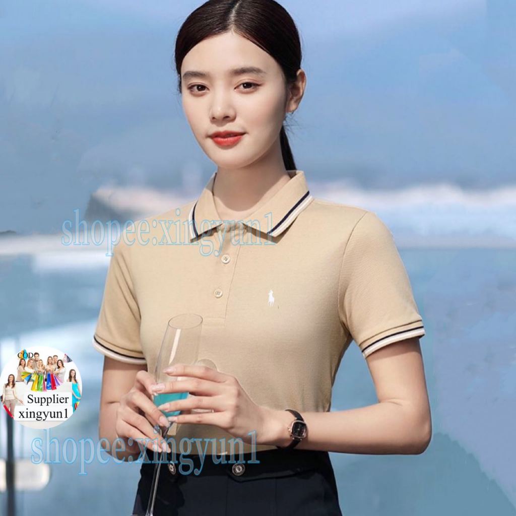 ladies polo shirt fashion plain 100% cotton small to plus size LKF | Shopee Philippines
