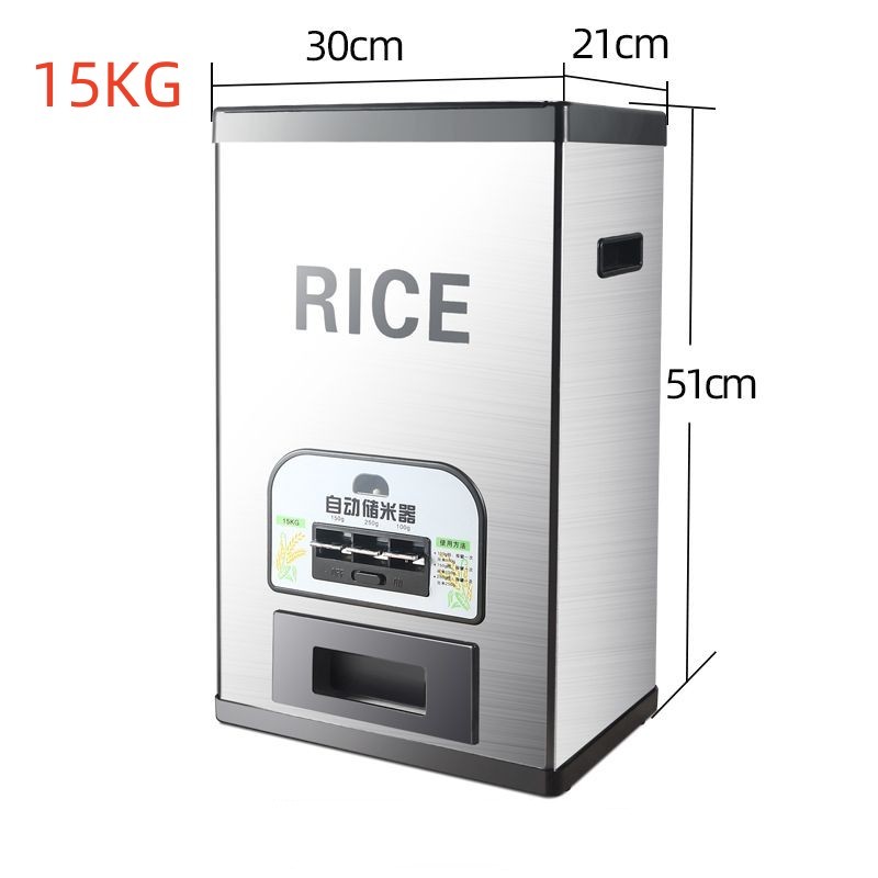 Rice Bucket Storage Stainless Home Automatic 10/20/25kg rice dispenser ...