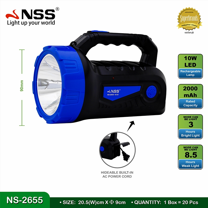 NSS 10 watts LED Hand lamp light weight rechargeable portable ...