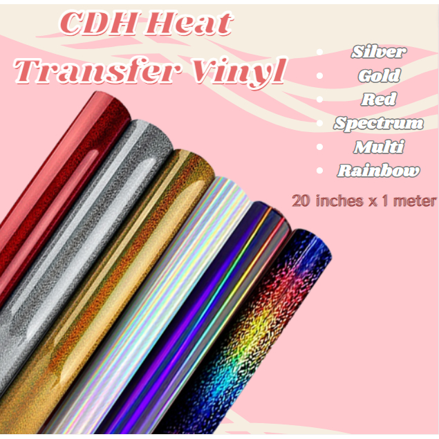 QUAFF Korea Hologram CDH Heat Transfer Vinyl for T-shirt (20 inches x 1 ...