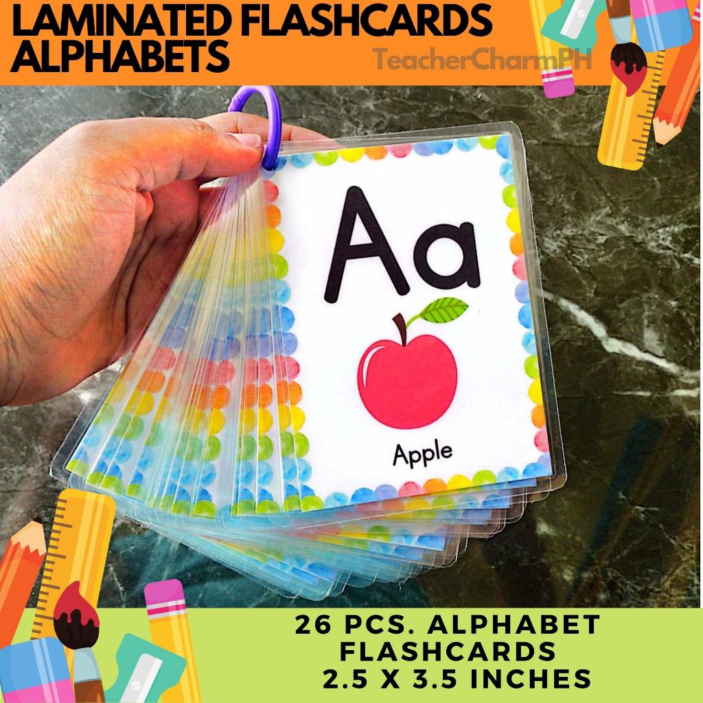 ALPHABET Laminated Educational Flashcards | Shopee Philippines