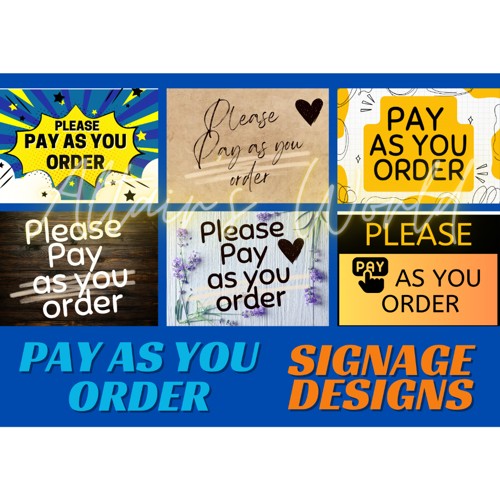 Pay As You Order Signage Store Signage for Business Laminated Sign ...