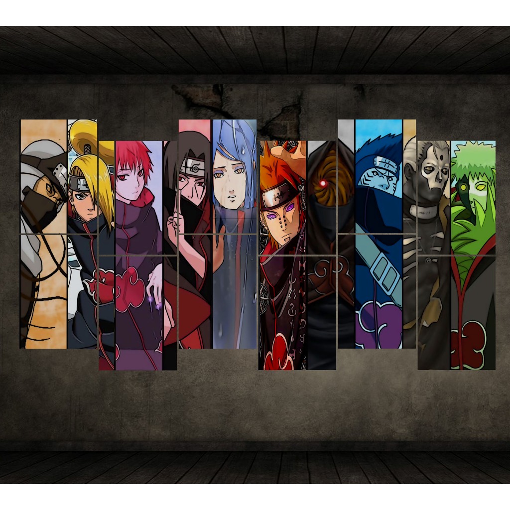 AKATSUKI MEMBER NARUTO ANIME PUZZLE POSTER SET WALLPAPER | Shopee ...
