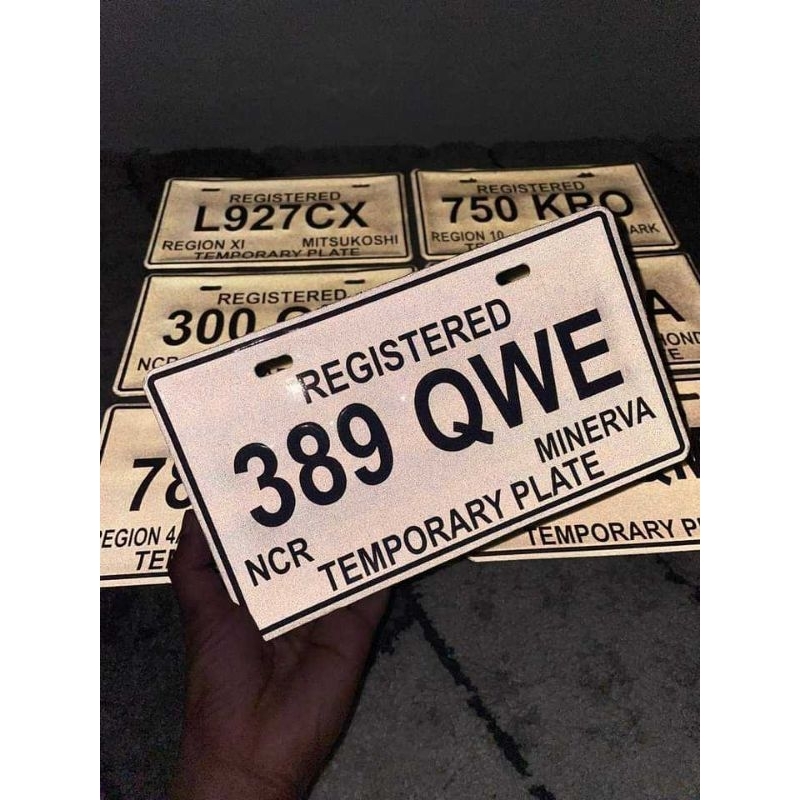 MOTORCYCLE TEMPORARY PLATE METAL EMBOSSED/REFLECTORIZE | Shopee Philippines