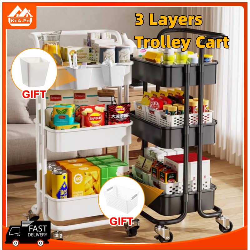 Storage Trolley Cart Movable Multi-Layer Kitchen Floor-Standing Storage ...