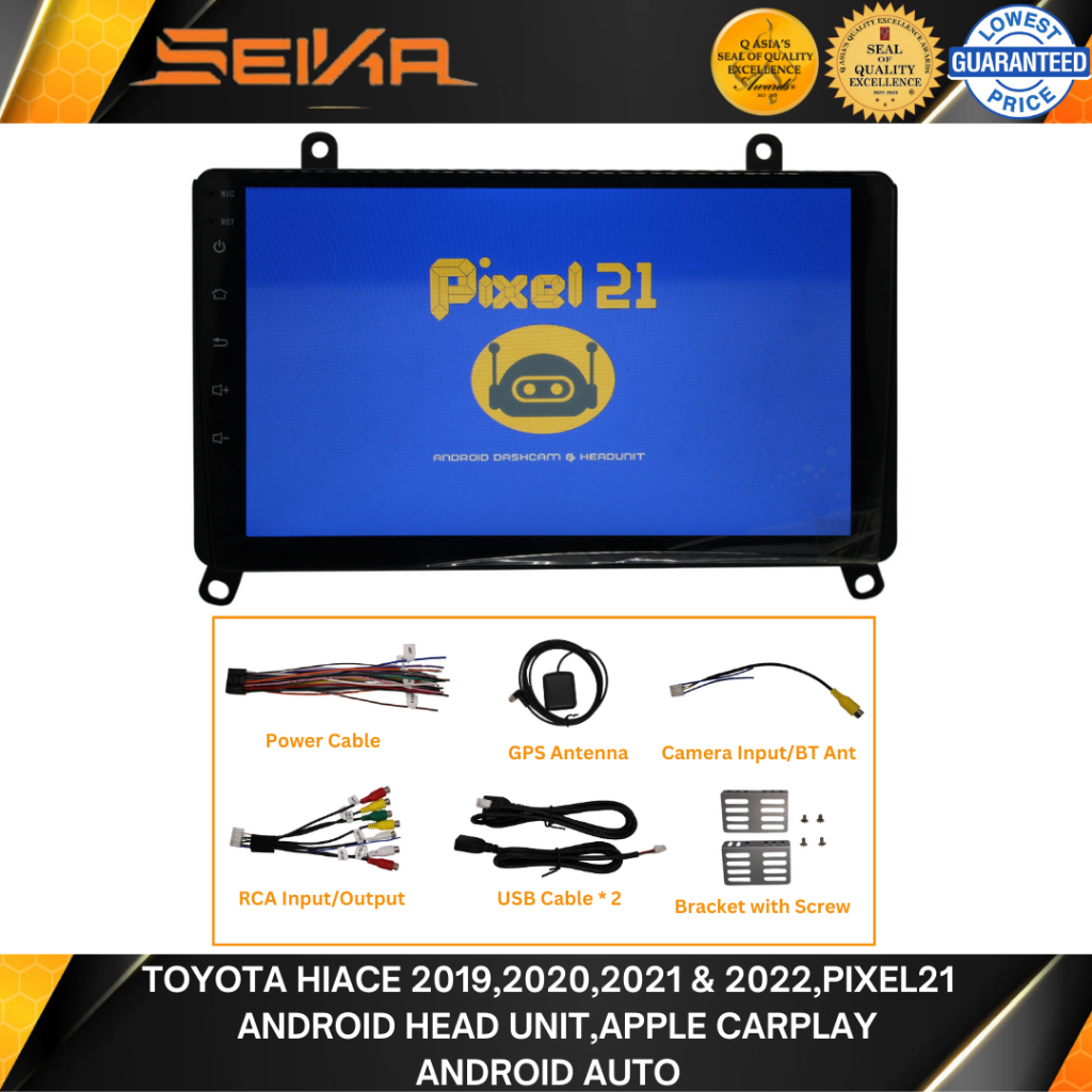 Toyota Hiace 2019,2020,2021 & 2022,Pixel21 Android Head Unit ,Apple ...