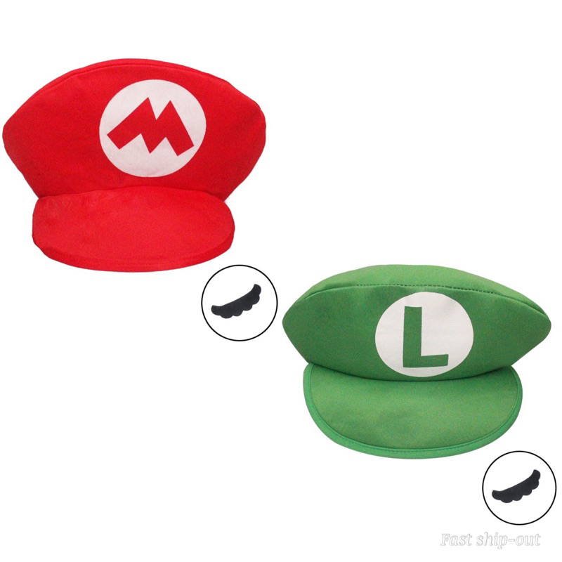 Hat Cap Bros Green Red Mario Luige Super Halloween Cosplay Birthday ...