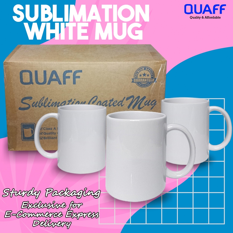PROMO - 24pcs/box QUAFF Coated Sublimation White Mug 11OZ | Shopee ...