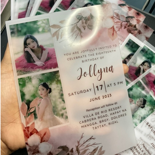 DEBUT TRANSPARENT INVITATION 5R (PRINT FREE LAYOUT) | Shopee Philippines