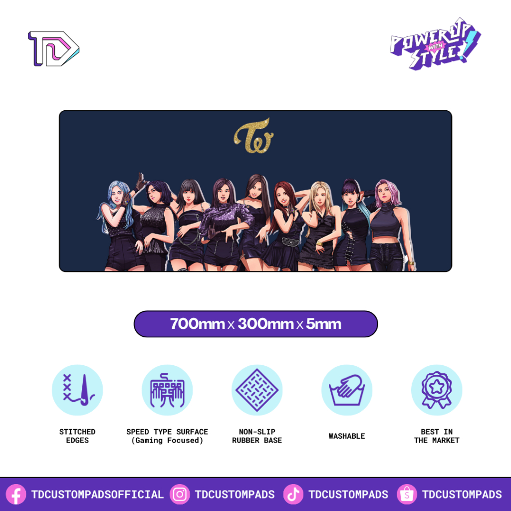 Twice Midnight Blue - Customized Extended Gaming Mousepad | Shopee ...