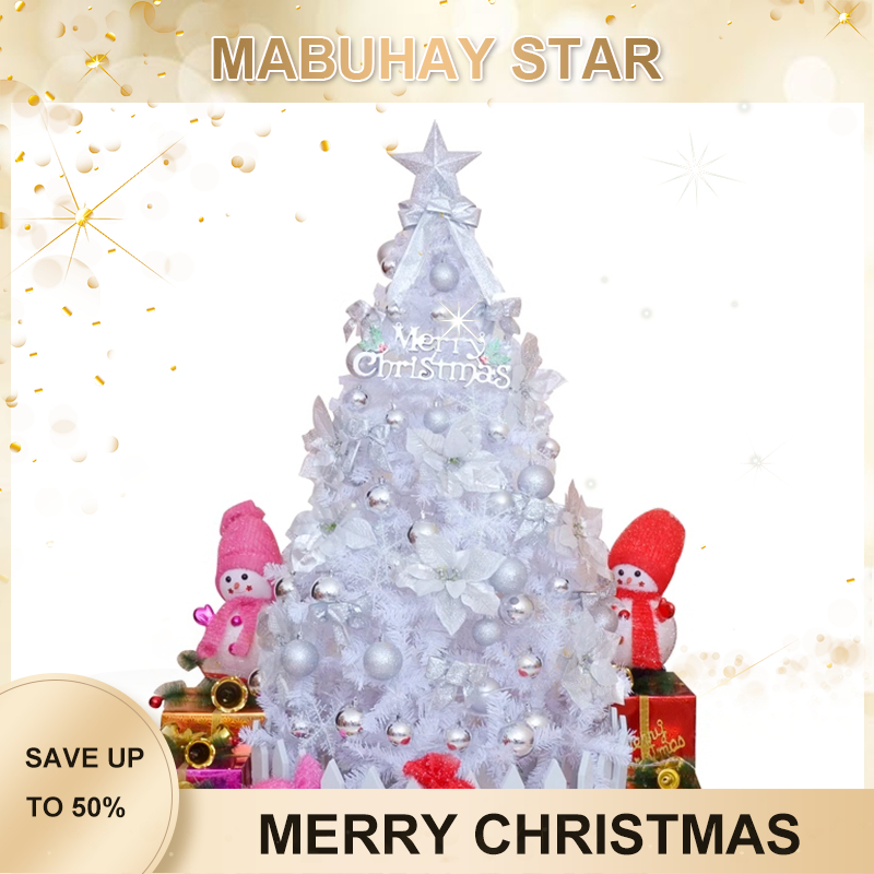 MABUHAY STAR 4FT 5FT 6FT 7FT WHITE CHRISTMAS TREE/THICKENED ENCRYPTION ...