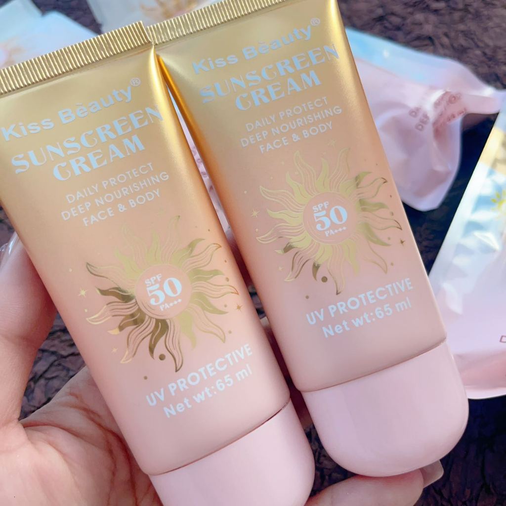 COD NEW Kiss beauty Sun flower sunscreen cream UV protection skintone ...
