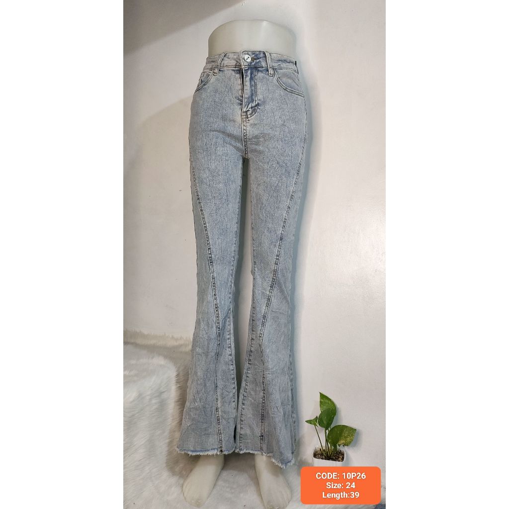 Preloved/Ukay Ukay Denim Pants Wide Leg, Denim Square Pants, Skinny ...