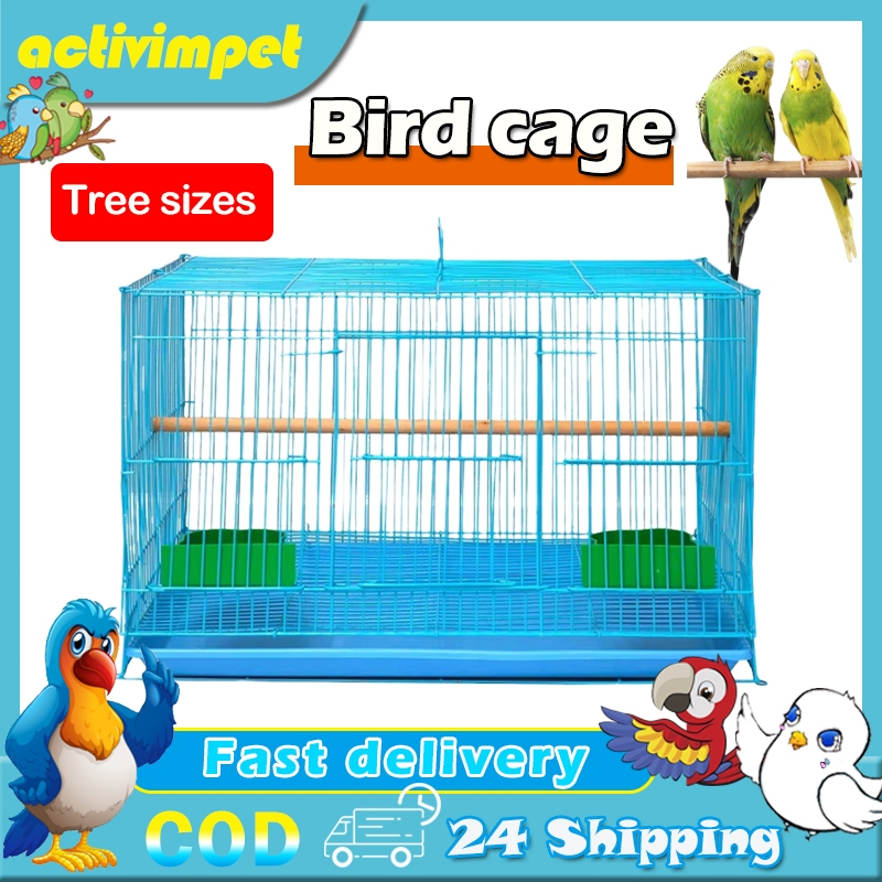 Parrot Bird Cage Collapsible Cage Hanging Rectangular Breeding Flight ...