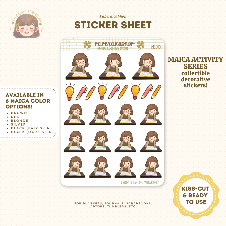 Girl Studying Stickers, Study Stickers, School Stickers, Homework ...