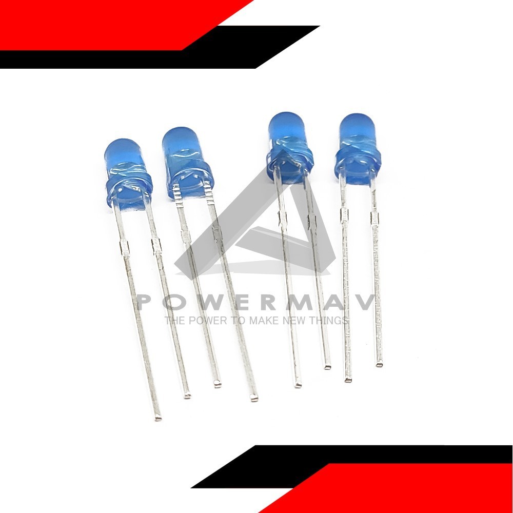 4pcs 3mm led blue Light Emitting Diode 3V DC for pcb breadboard arduino ...