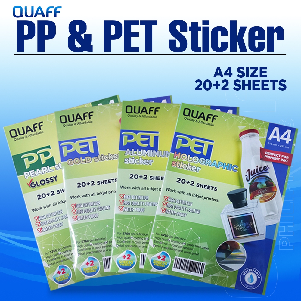 Waterproof QUAFF PET Sticker / PP Pearl Sticker Inkjet Sticker for ...