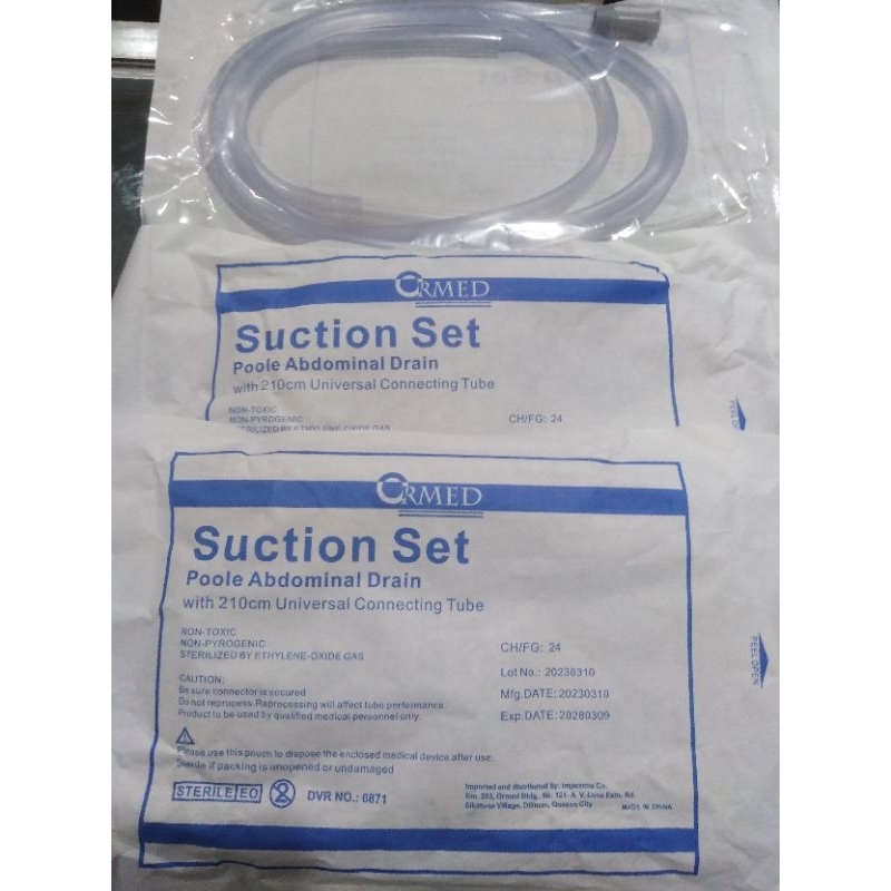 Suction Set poole abdominal drain with 210cm Universal Connecting Tube ...