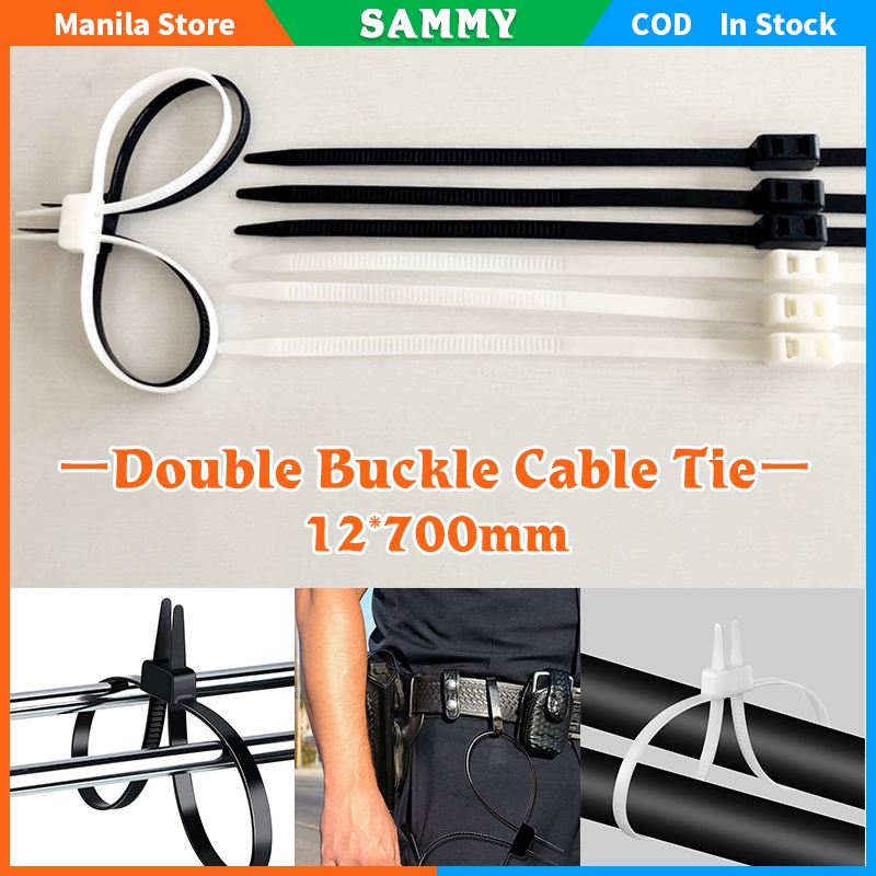 12x700mm Double Lock Cable Zip Ties, Self-Locking Heavy Duty Double Head Wire Ties | Shopee ...