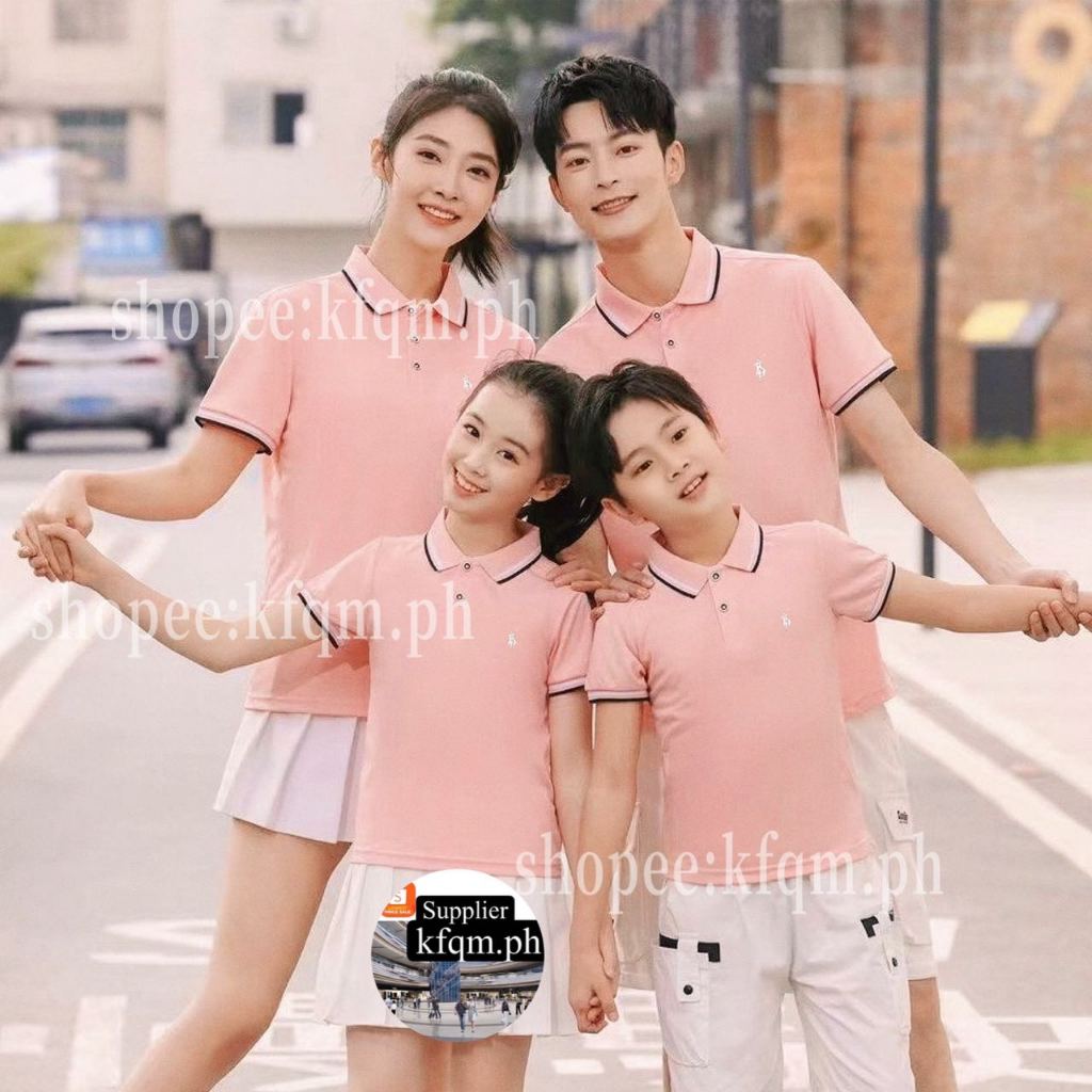 fashion Apricot Crush color polo shirt uniform family set stretch ...